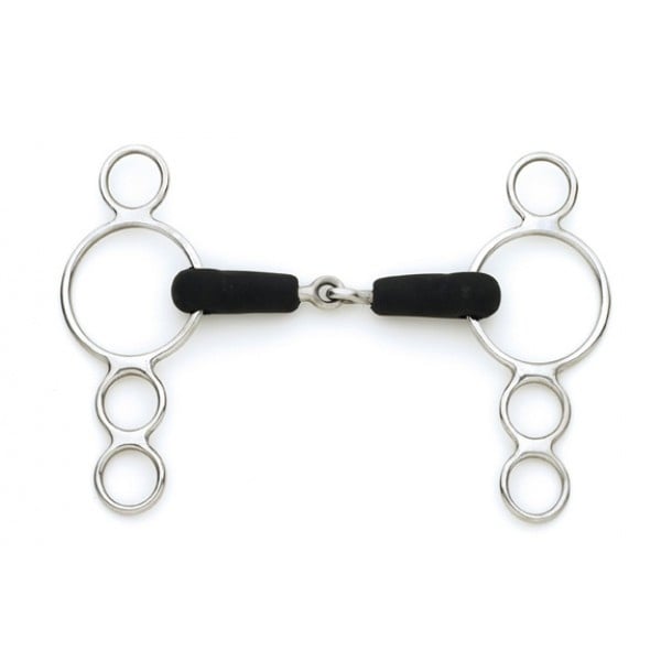 ERS 468620 5" Jointed Rubber 3 Ring Gag Bit — Happy Horse Tack Shop